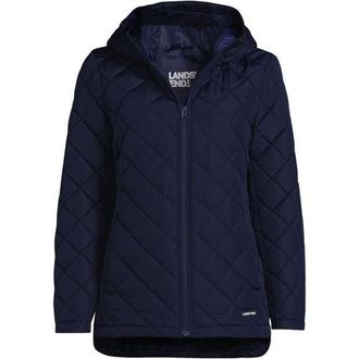 Lands End FeatherFree Steppjacke, Damen, Größe:32-34 regular, Blau, Polyester, by Lands End