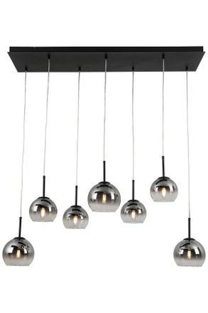 Novel H&auml;ngeleuchte, Schwarz, Chrom, Metall, Kunststoff, Glas, 31x120x110 cm, Lampen & Leuchten, Innenbeleuchtung, H&auml;ngelampen, Pendelleuchten