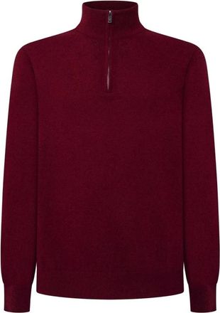 Hackett Pull en m&eacute;lange de laine m&eacute;rinos et cachemire - Homme - Pulls - Rouge - Taille: M