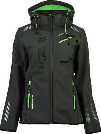 Geographical Norway Damen Softshell Funktions Outdoor Regen Jacke Sport (XXL, Dunkelgrau)