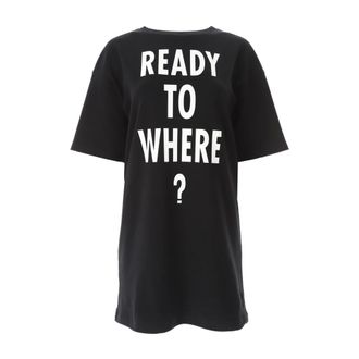 Moschino Ready To Where? T-Shirt Kleid - - Tops - Damen - Schwarzk - M