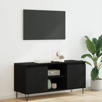 vidaXL vidaXL Meuble TV Ch&ecirc;ne noir 104 x 35 x 50 cm Bois ding&eacute;nierie