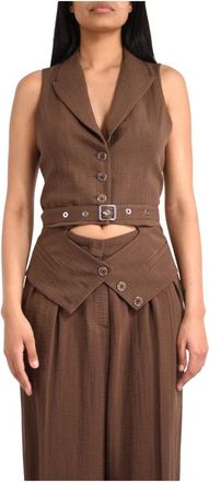 Simona Corsellini Femme, Vestes, Brun, Taille: 42 FR Vest
