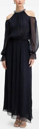 Luisa Spagnoli robe longue Grandezza à ornements - Bleu