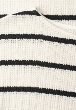 Street One T-Shirt striped knit look shirt, shadowed navy