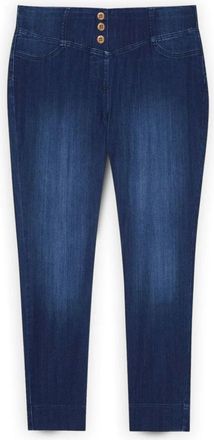 Fiorella Rubino Femme, Jeans, Bleu, Taille: 42 FR Jeggings taille haute avec boutons d&eacute;coratifs