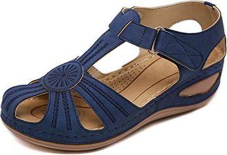 Generic Sandales orthop&eacute;diques compens&eacute;es pour femme - Soutien de la vo&ucirc;te plantaire - Antid&eacute;rapantes - Bout ferm&eacute; - Sandales de p&ecirc;cheur &agrave; talon bas - Chaussu