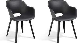 Keter Gartenstühle Akola 2 Stk. Graphitgrau