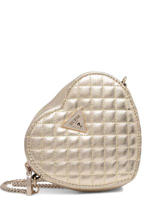 Guess Co Umhängetasche mit Logo-Schild - Gold