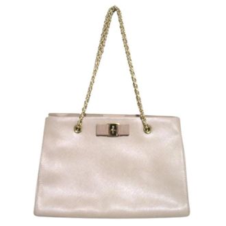 Ferragamo Pre-owned Vara Ribbon Chain Tote Bag - - Pre-owned - Damen - Beige - ONE SIZE
