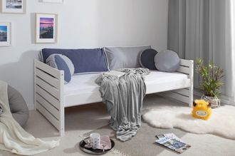 Ticaa Einzelbett Sofabett Funktionsbett, Naomi f&uuml;r Schlafzimmer, Kinderzimmer Kiefer Massivholz Bettgestell 120 x 200 cm