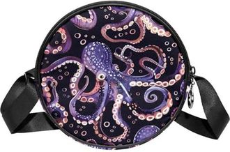 Generic Petit sac &agrave; bandouli&egrave;re Circle pour femme, petit sac &agrave; bandouli&egrave;re avec fermeture &eacute;clair, bretelles r&eacute;glables, sac &agrave; main rond d&eacute;contract&eacute; pour femmes