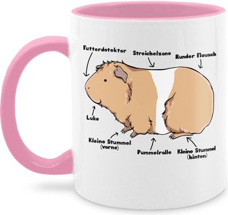 Shirtracer Tasse Tassen 325ml - Statement Sprüche - Meerschwein Anatomie I Meerschweinchen I Geschenk Meerschweinchen Liebhaber - 325 ml - Rosa - meerschweinchen