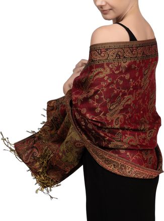 achillea Damen Achi23 Pashmina-Schal, burgunderfarben, 28 W x 76 L