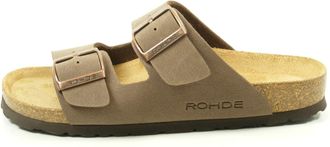 Rohde Damen Frauen Sandale Pantolette Zweiriemer Hausschuhe 5631 braun, Schuhgr&ouml;&szlig;e:43 EU