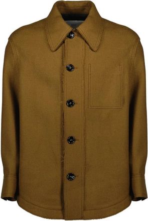 Ami Homme, Vestes, Brun, Taille: S Wool Shirt Jacket
