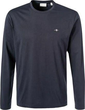 GANT Herren Longsleeve blau Baumwolle