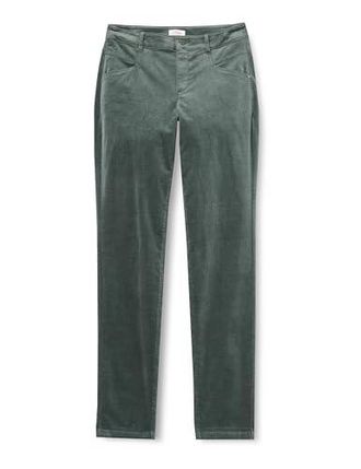 s.Oliver Pantalon en Velours côtelé Coupe décontractée, Vert, 38 W/32 L Femme