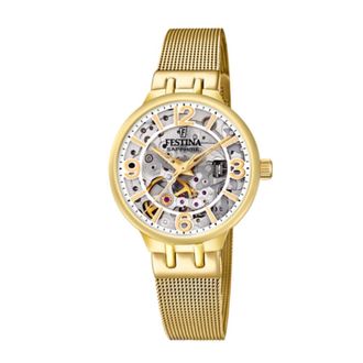 Festina Femme, Accessoires, Jaune, Taille: ONE Size Automatic Skeleton Watch F20580/1