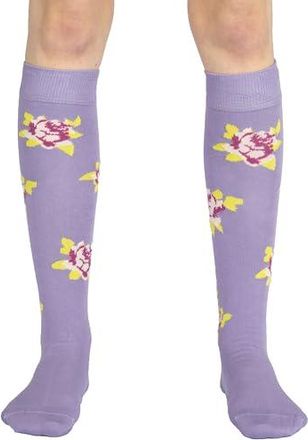 MySocks Chaussettes hautes pour femmes au genou Lilac Rose