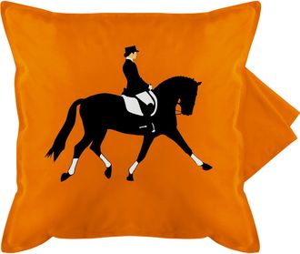 Shirtracer Kissenbezug - Pferde - Kissen - Dressurreiten I Dressur Reiten Geschenk Reiter I Dressurreiter - 50 x 50 cm - Orange - kissenbez&uuml;ge Pferd pferdeliebha
