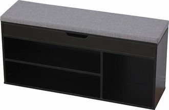 Happy Garden Happy Garden - Meuble à chaussures trois casiers avec coffre noir alan