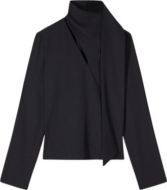 Patrizia Pepe Femme, Blouses et Chemises, Noir, Taille: 36 FR Blusa fluida fusciacca