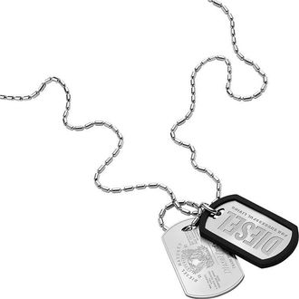 Diesel Herrenkette Font Dog Tag Edelstahl, DX1553040