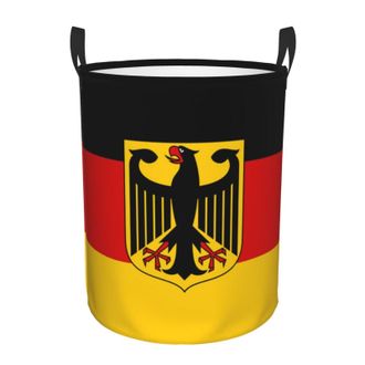 Generic W&auml;schesortierer Flagge Deutschlands Elegante Handtuchkorb Freistehende W&auml;schebox F&uuml;r Schlafzimmer W&auml;sche Kleidung 34X42Cm