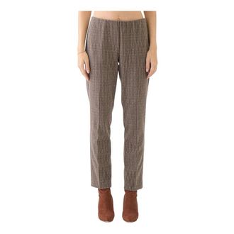 Le Tricot Perugia Braune Nadelstreifen Zigarettenhose - - Trousers - Damen - Braun - XL