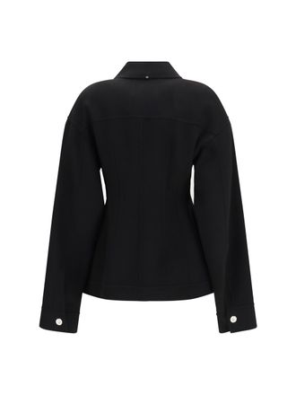 Sportmax Womens Arena Short Virgin Wool Coat Nero Fleece Ovis Aries Jacket