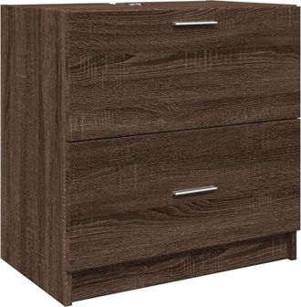 vidaXL Waschbeckenunterschrank Braun Eichen-Optik 59x37x59 cm Vidaxl