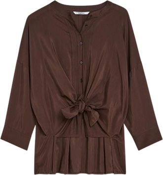 Summum Femme, Blouses et Chemises, Brun, Taille: 44 FR Blouse Viscose Cotton