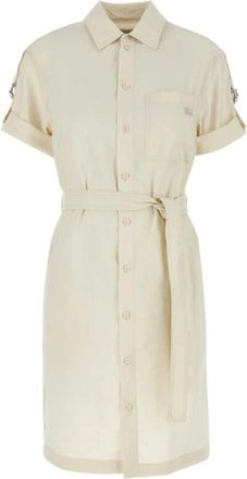 Burberry Femme, Robes, Blanc, Taille: 34 FR Silk Blend Shirt Dress