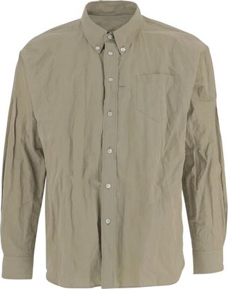 Willy Chavarria Homme, Chemises, Brun, Taille: S Chemise en m&eacute;lange de coton &agrave; texture froiss&eacute;e
