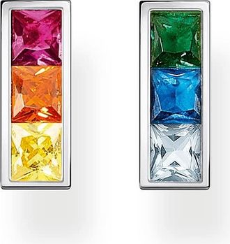 Thomas Sabo Thomas Sabo Ohrstecker mit bunten Steinen aus 925er Sterling-Silber, Höhe: 10mm, H2250-477-7