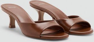 Mango Sandales talon kitten heel cognac - Femme - 35 - MANGO