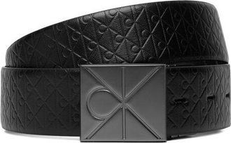 Calvin Klein Herreng&uuml;rtel Emblem Plaque W/ Aop 35Mm Adj/Re LV04D7083G Schwarz
