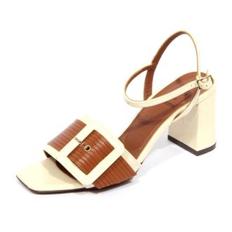 L'autre Chose Braune Ledersandale in Milch - - Shoes - Damen - Wei&szlig; - 36 EU