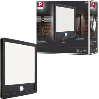 Paulmann 94665 LED Außenleuchte Panel Lamina mit Bewegungsmelder IP44 eckig incl. 1x14,5 W Warmweiß Schwarz Außenpanel Kunststoff Lichtpanel 3000 K
