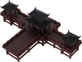 Valiclud Angoily Chinesischer Kleiner Pavillon Ornament Retro Tempel aus Robustem Material Detailgetreue Miniatur f&uuml;r Zen Garten Bonsai und Aquarium Dekoration