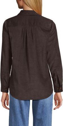 Lands End Feincord-Hemdbluse, Damen, Größe:32-34 regular, Braun, Baumwolle, by Lands End