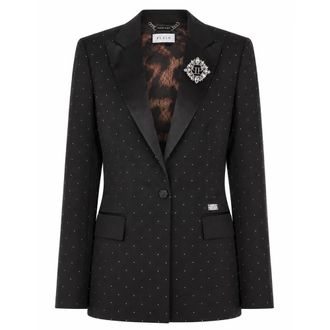 Philipp Plein Boyfriend Fit Blazer Crystal Strass - - Jackets - Damen - Schwarzk - M