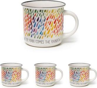 Legami Cappuccinotasse, After Rain Thema, New Bone China Porzellan, Take a Break Collection, Fassungsverm&ouml;gen 350 ml, sp&uuml;lmaschinenfest (Packung mit 4)