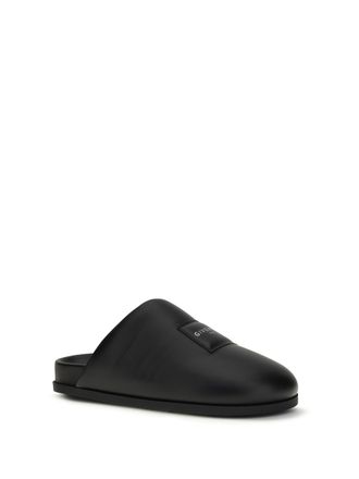 Givenchy Womens Leather Mules Black Calf Bos Taurus Sandal
