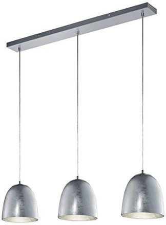 Trio Leuchten LED Pendelleuchte Ontario 305200389, Metall Nickel matt, Glas silberfarbig, exkl. 3x E14