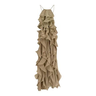 Actualee Kleid mit R&uuml;schen und Neckholder - - Dresses - Damen - Beige - M