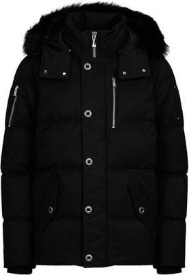 Moose Knuckles Parka droite &agrave; capuche en coton m&eacute;lang&eacute;