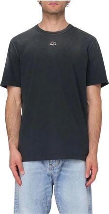 Diesel Homme, Tops, Noir, Taille: S T-shirt classique à manches courtes en coton