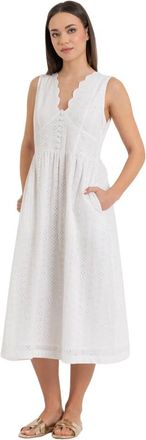 Kocca Femme, Robes, Blanc, Taille: 38 FR Robe Midi en Coton Sans Manches